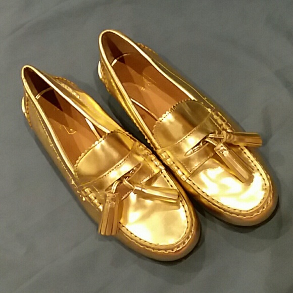 Coach | Shoes | Gold Metallic Coach Loafers | Poshmark